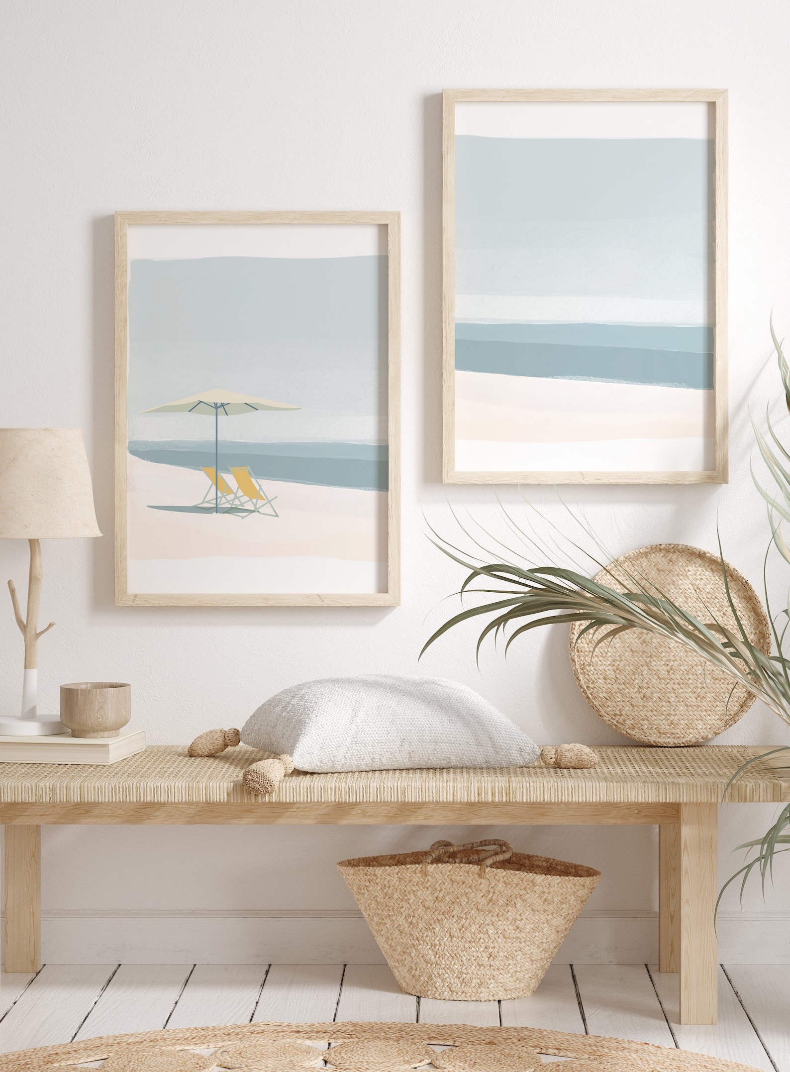 Beach Prints Set of 2 Print Coastal Abstract Print - Etsy