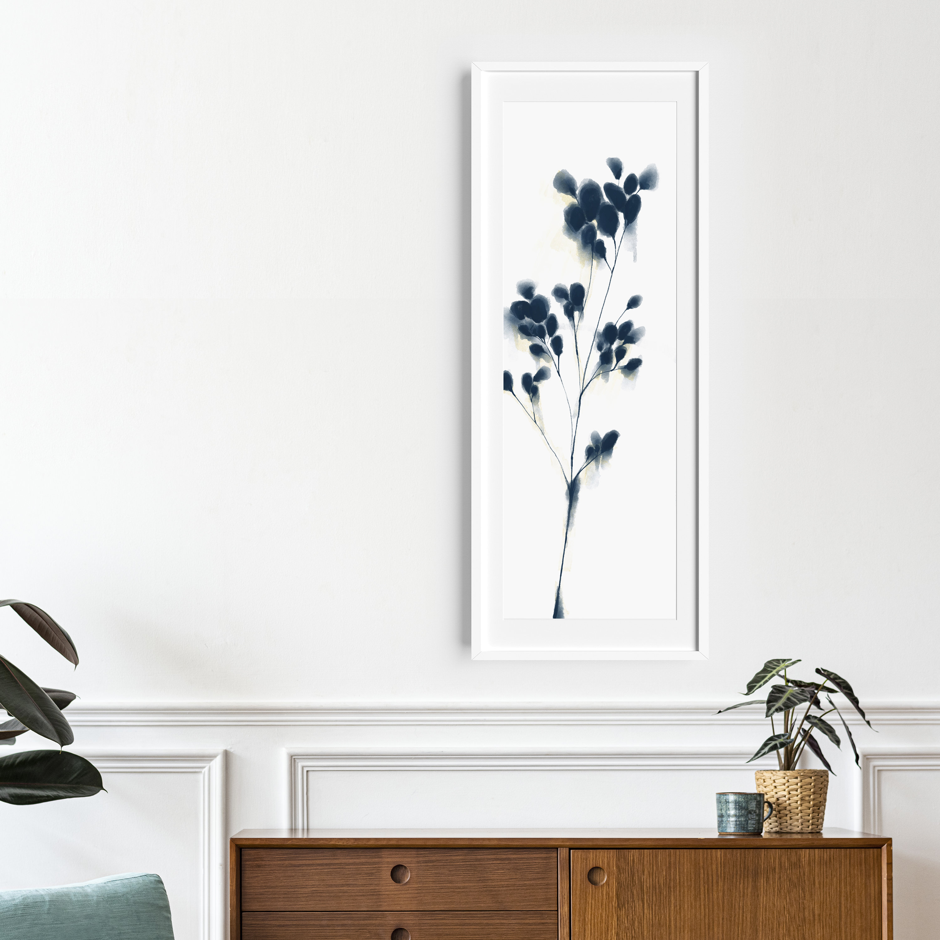 Long Vertical Art Abstract Floral Art Print Original - Etsy