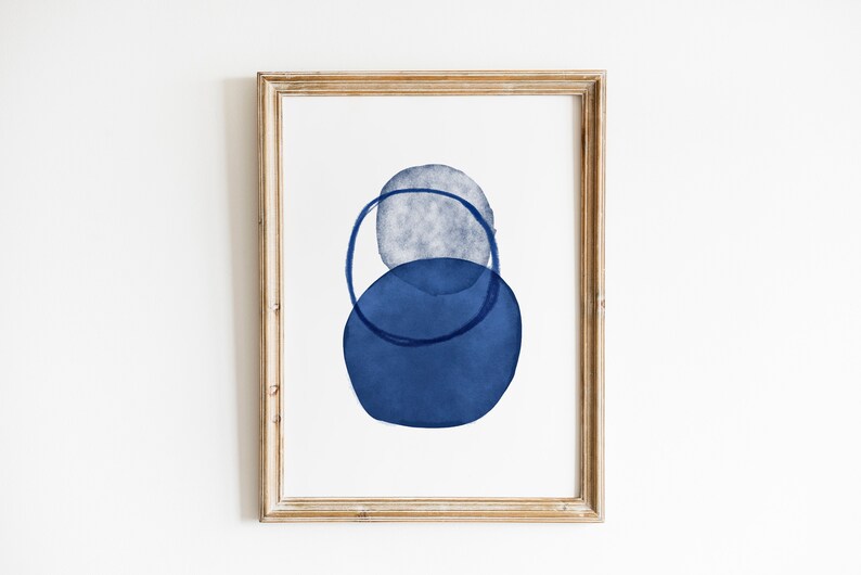 Watercolor Shapes for Beach House, Abstract Boho Wall Print, Organic ...