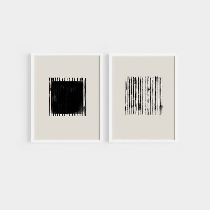 Japandi Wall Art Set of Two Prints Neutral Printable Art - Etsy