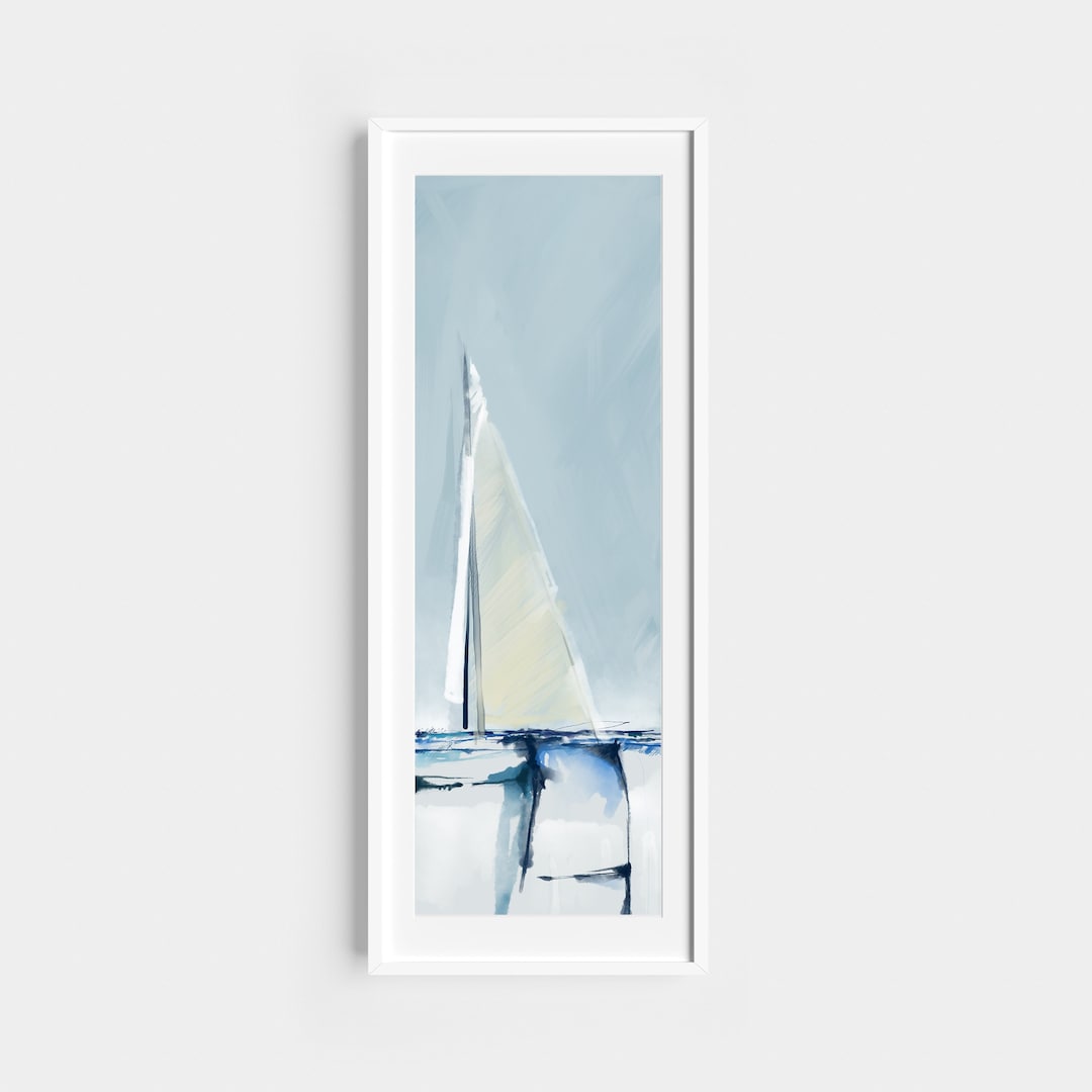 Long Narrow Wall Art Print, Coastal Digital Abstract Art, Art Print ...