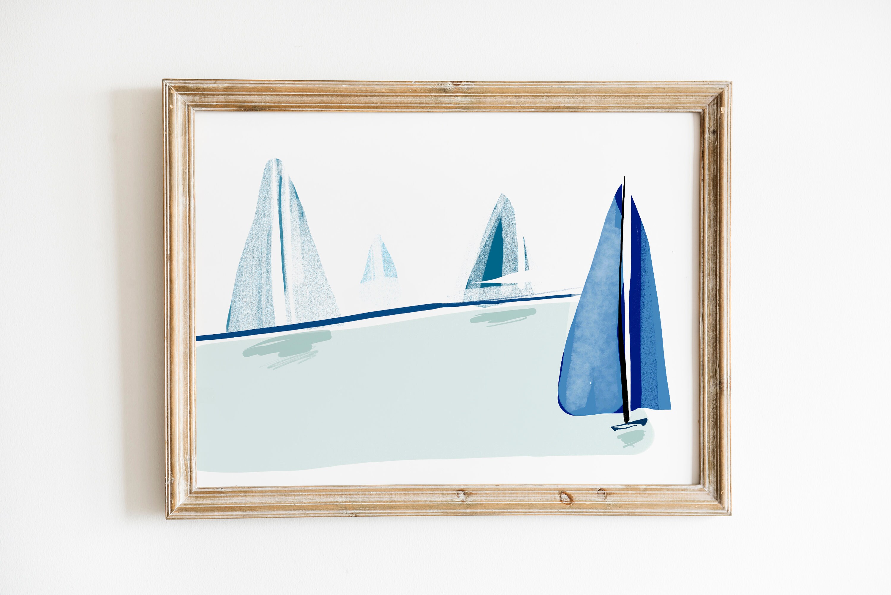 Sailboat Print, Sailing Poster, Sea Wall Art, Regatta Printable, Lake ...