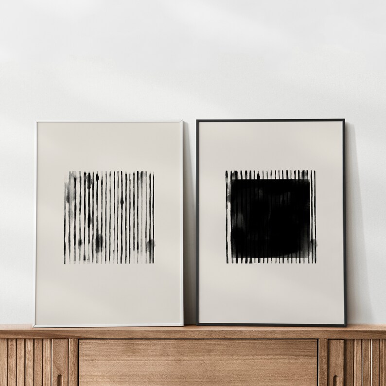 Japandi Wall Art Set of Two Prints Neutral Printable Art - Etsy