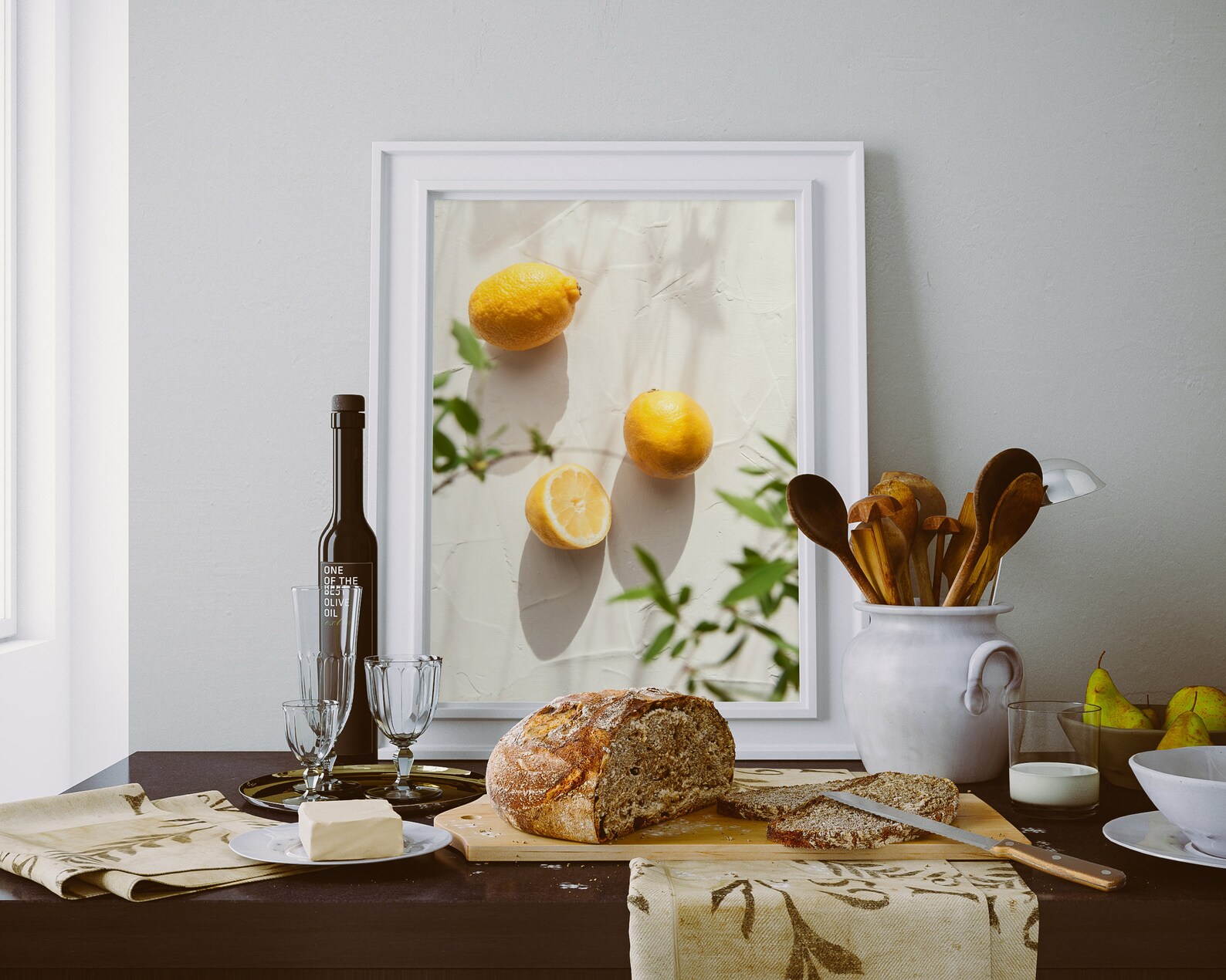 Yellow Wall Art, Lemon Photo Kitchen Poster, Yellow Kitchen Decor ...