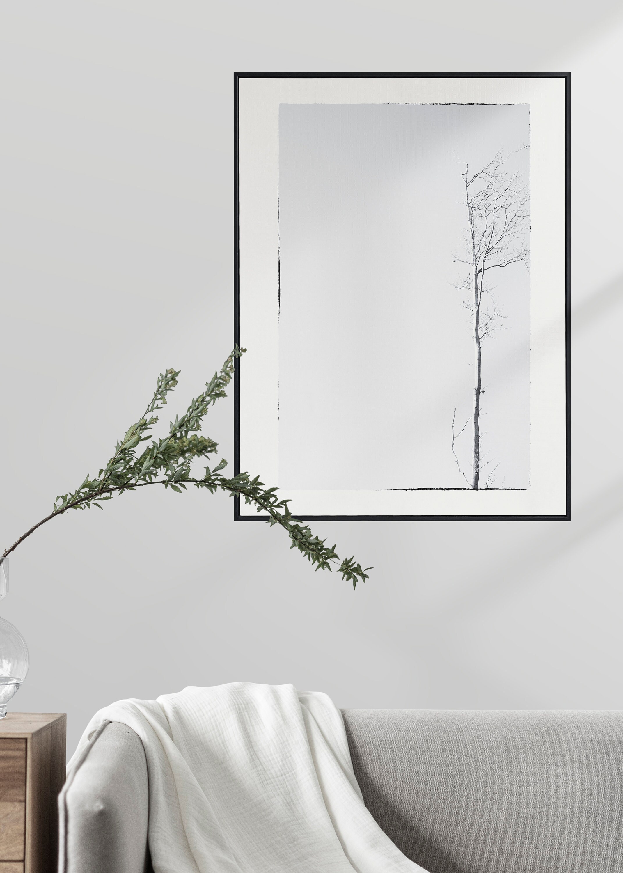 Black and White Tree Print Minimal Winter Tree Black White - Etsy