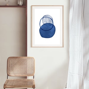 Watercolor Shapes for Beach House, Abstract Boho Wall Print, Organic ...