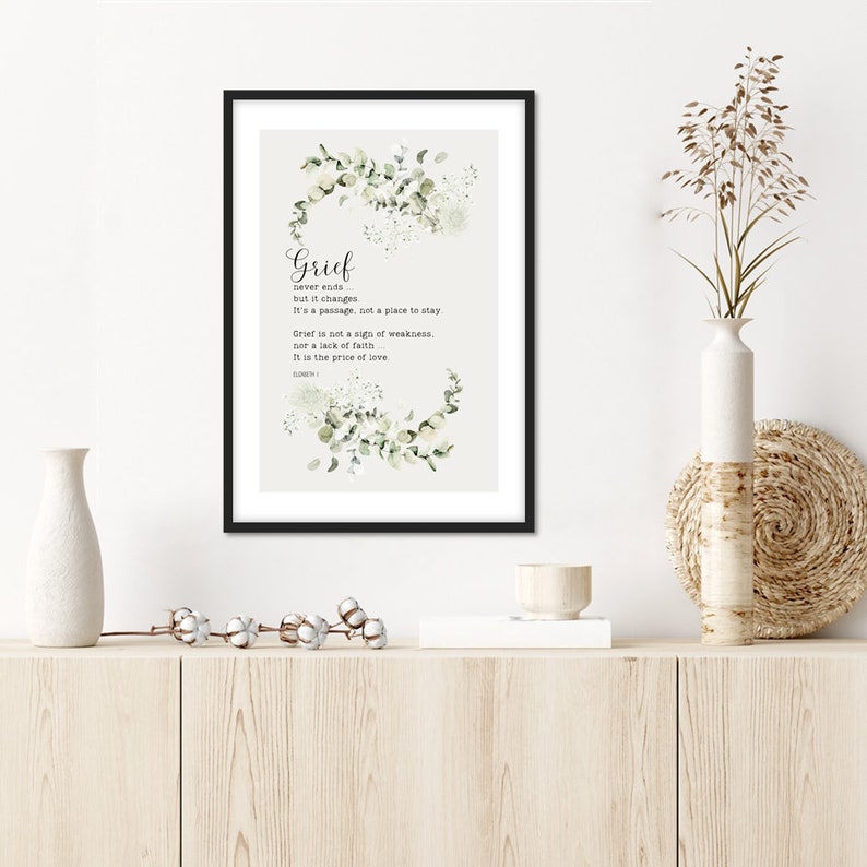 Grief Never Ends Poetry. Remembrance Gift & Sympathy Quote From ...