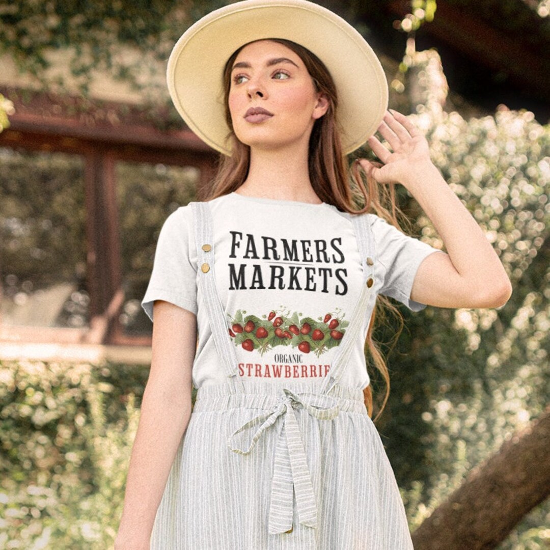 Cottagecore Farmers Market Strawberry Tshirt I Cute Cottage Core ...