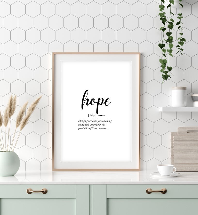 HOPE DEFINITION Wall Art, Hope Meaning, Printable Art, Download ...