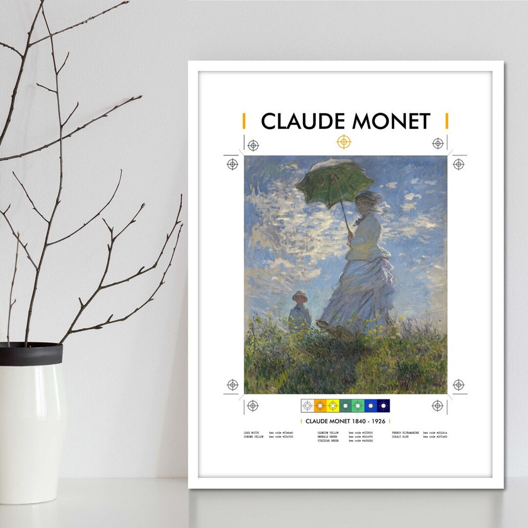 Modern Monet Wall Art Print in Typography Style Showcasing the Pigment ...