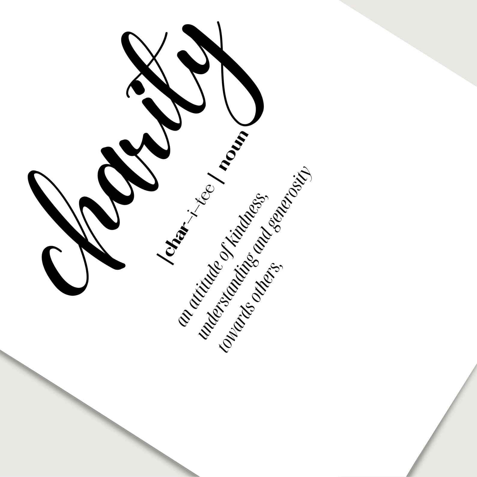 CHARITY DEFINITION Wall Art, Charity Meaning, Printable Art, Download ...