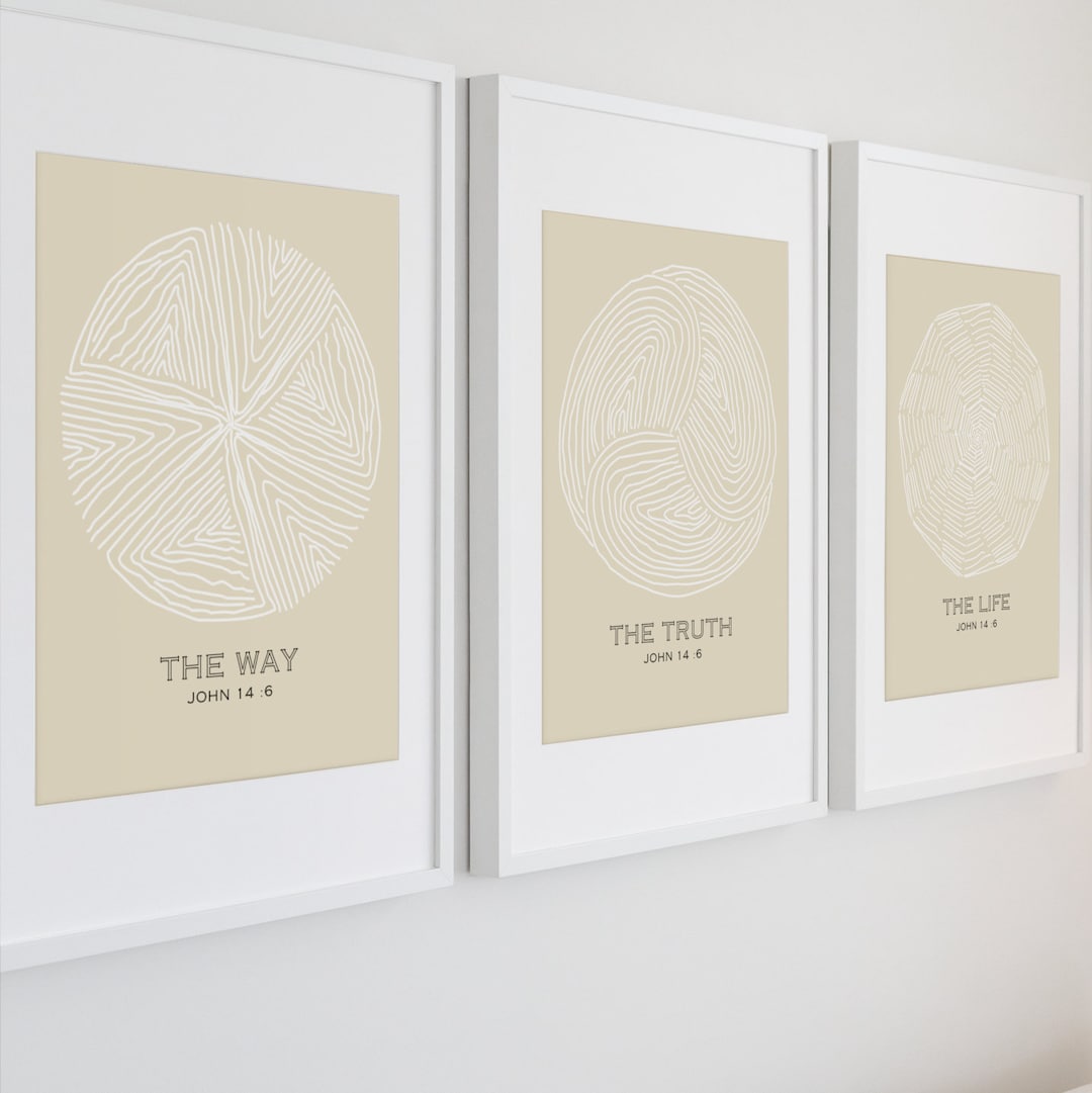 Modern Christian Wall Art Set 3 Bible Verse, Neutral Prints Instant ...