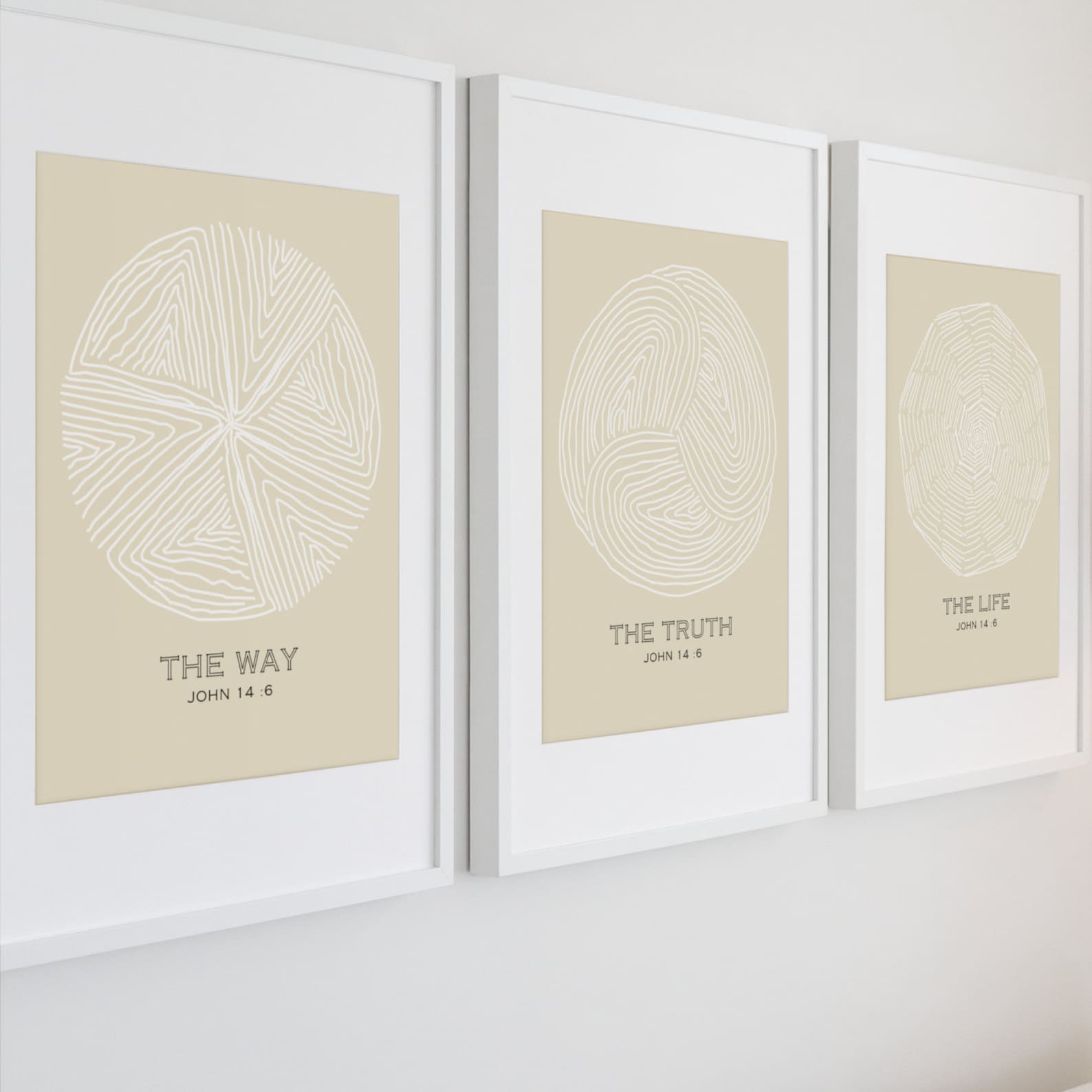 Modern Christian Wall Art Set 3 Bible Verse, Neutral Prints Instant ...