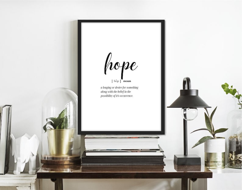 HOPE DEFINITION Wall Art, Hope Meaning, Printable Art, Download ...