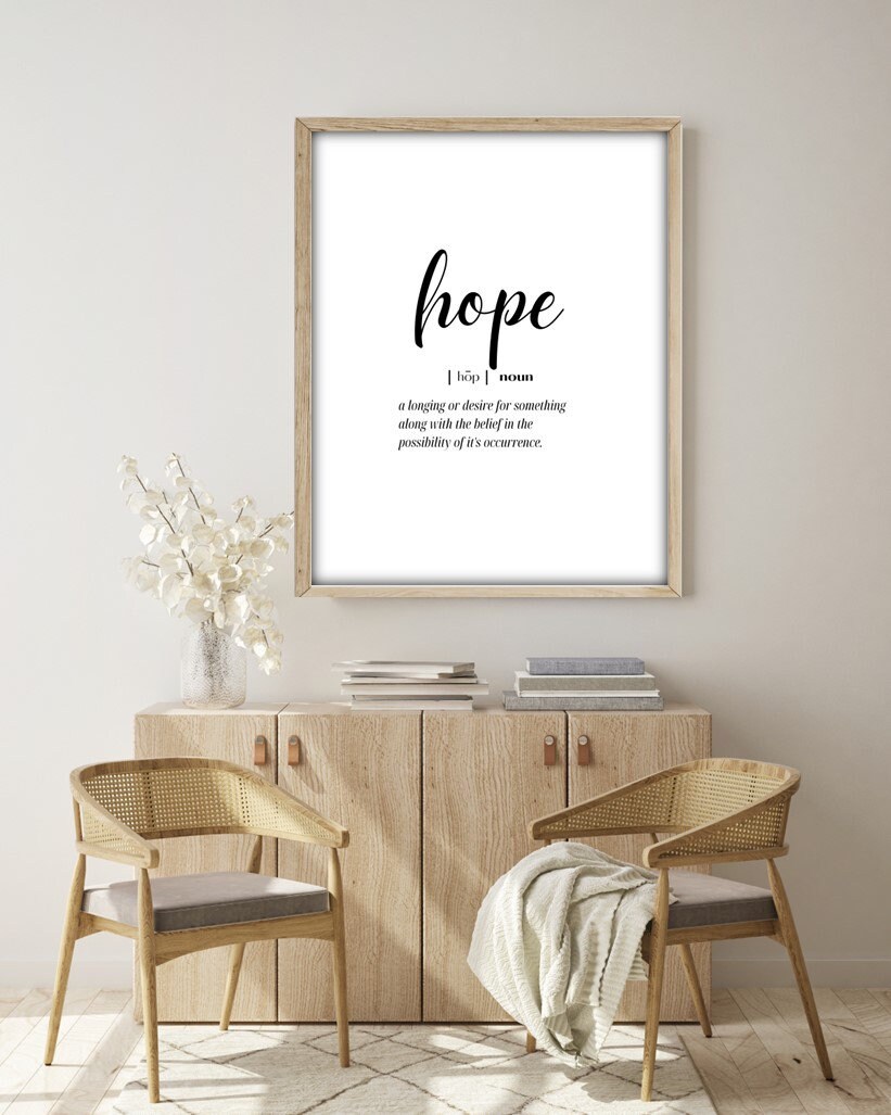 HOPE DEFINITION Wall Art, Hope Meaning, Printable Art, Download ...