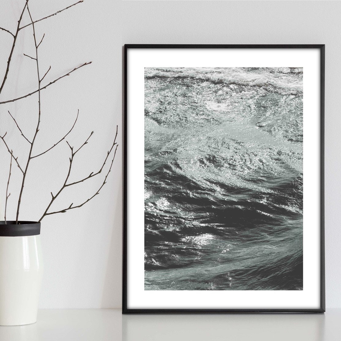 Ocean swell art photography in a deep blue minimalist art - Etsy 日本