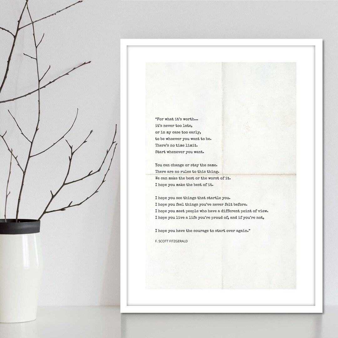F Scott Fitzgerald for What It's Worth Fitzgerald I Poetry Lover ...