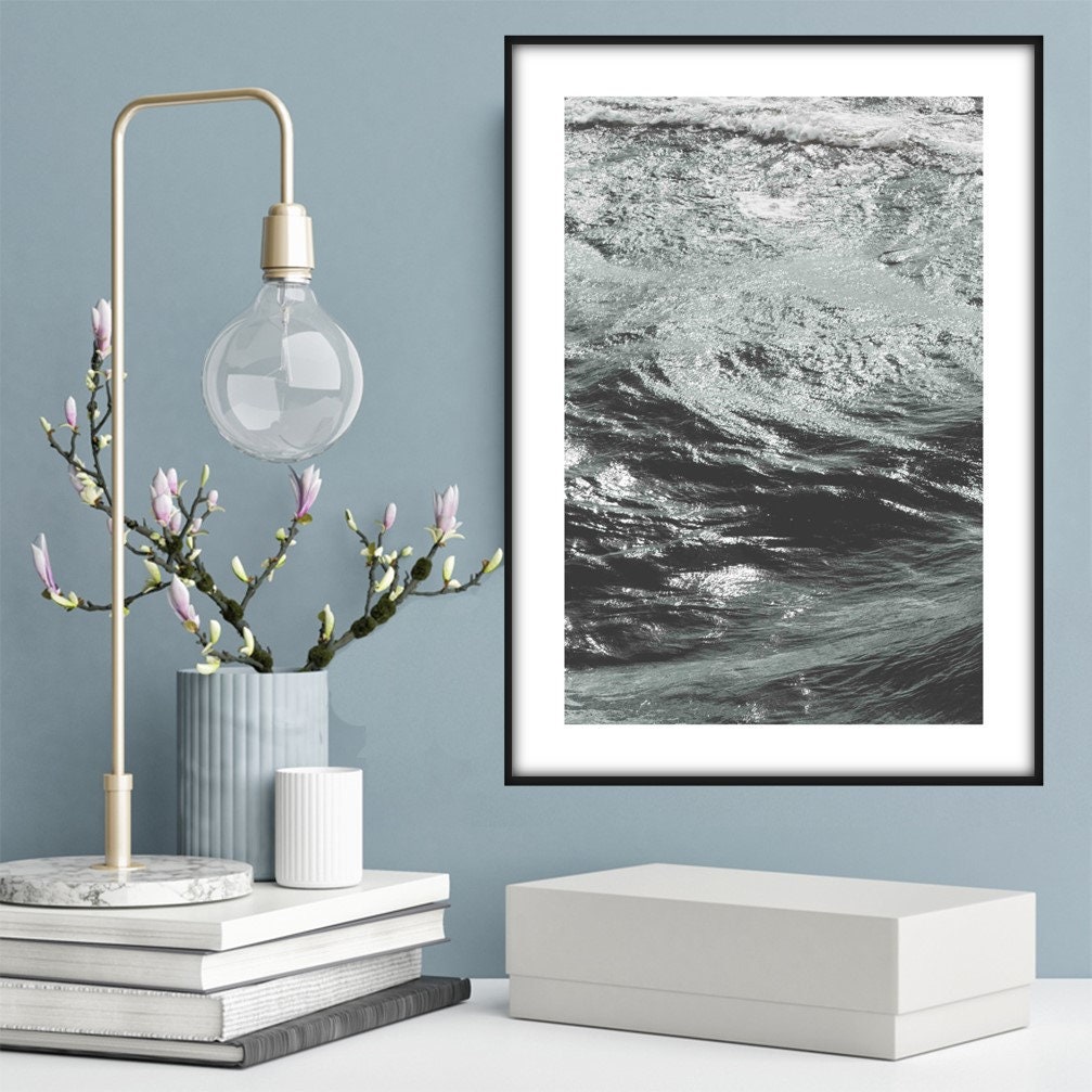 Ocean swell art photography in a deep blue minimalist art - Etsy 日本