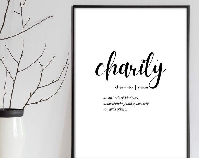 CHARITY DEFINITION Wall Art, Charity Meaning, Printable Art, Download ...