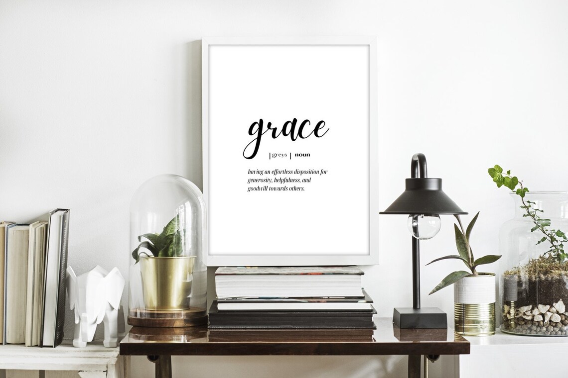 GRACE DEFINITION Wall Art, Grace Meaning, Printable Art, Download ...