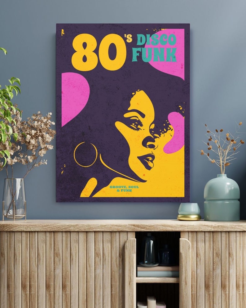 Groovy Retro Disco 70's 80's Canvas Wall Art Print. Mod Colourful 70's ...