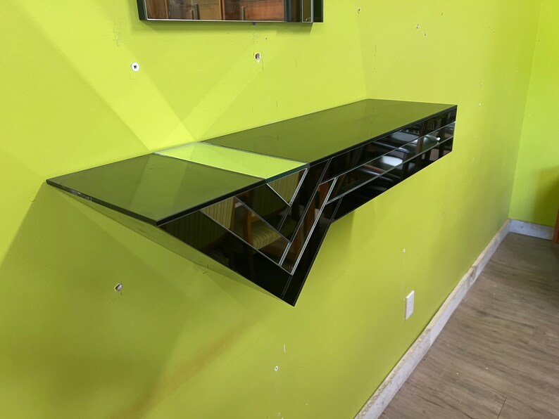 Vintage 80s Art Deco Revival Mirrored Entryway Mirror and - Etsy