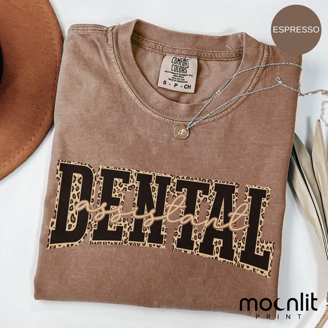 Comfort Colors Dental Assistant Shirt, Leopard Cheetah Print Shirt ...