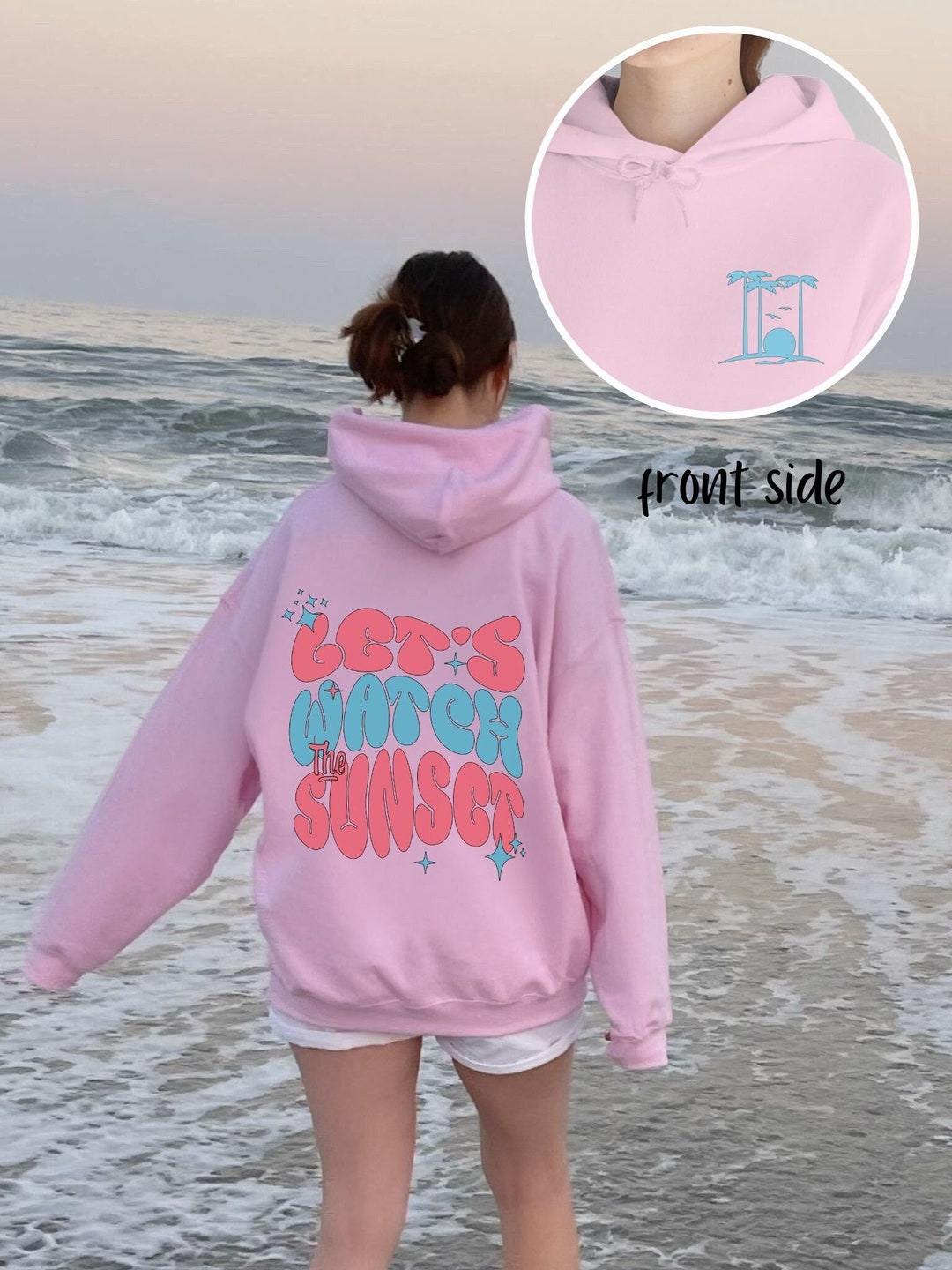 Ocean Beach Hoodie Aesthetic Hoodie Surf Tee Trendy Oversized Hoodie Words On Back