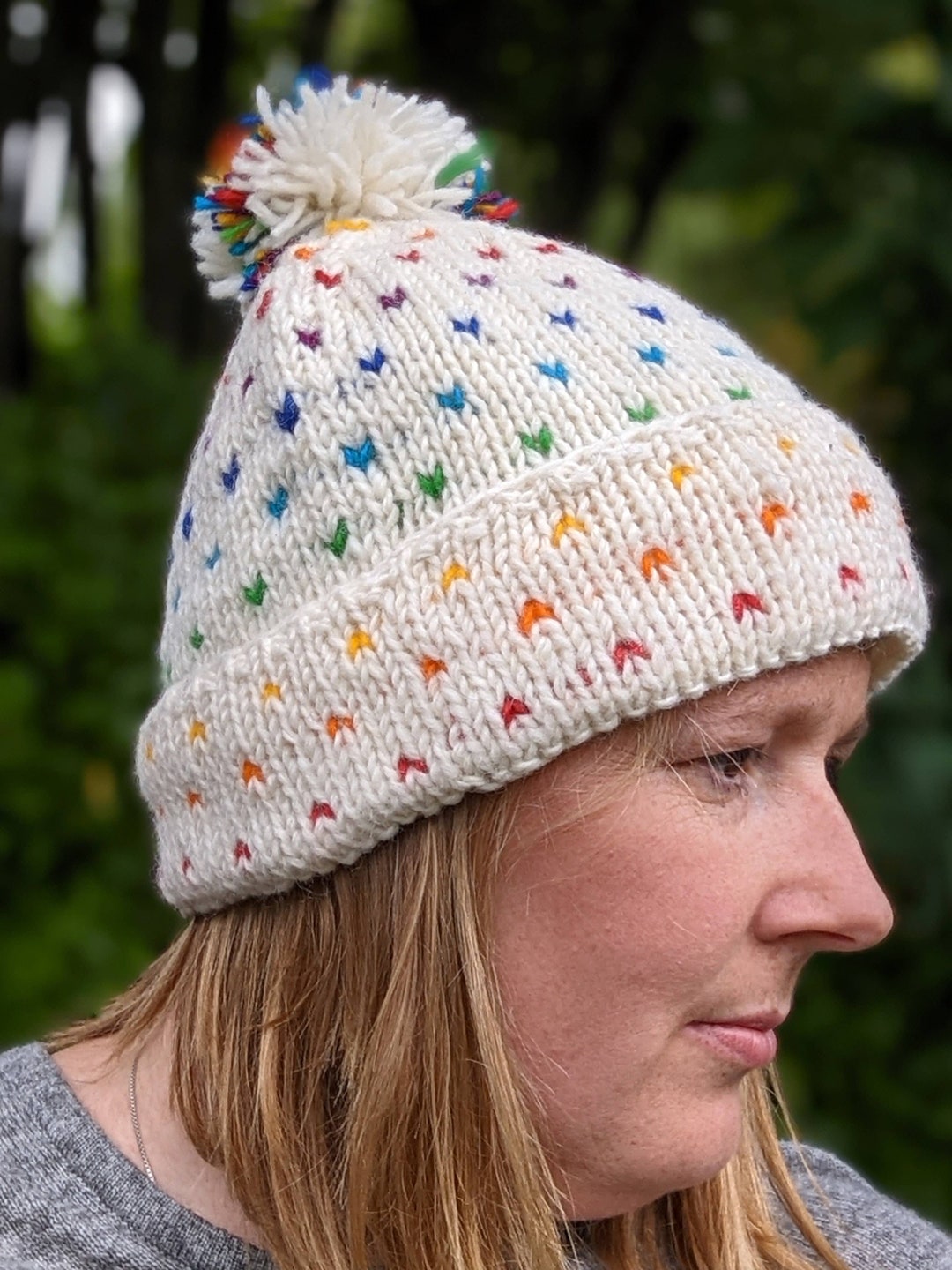 Artic Rainbow Bobble Hat - Etsy