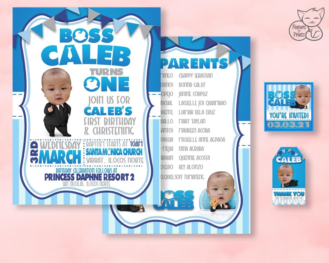 Boss Baby Themed Invitation for Birthday or Baptism - Etsy