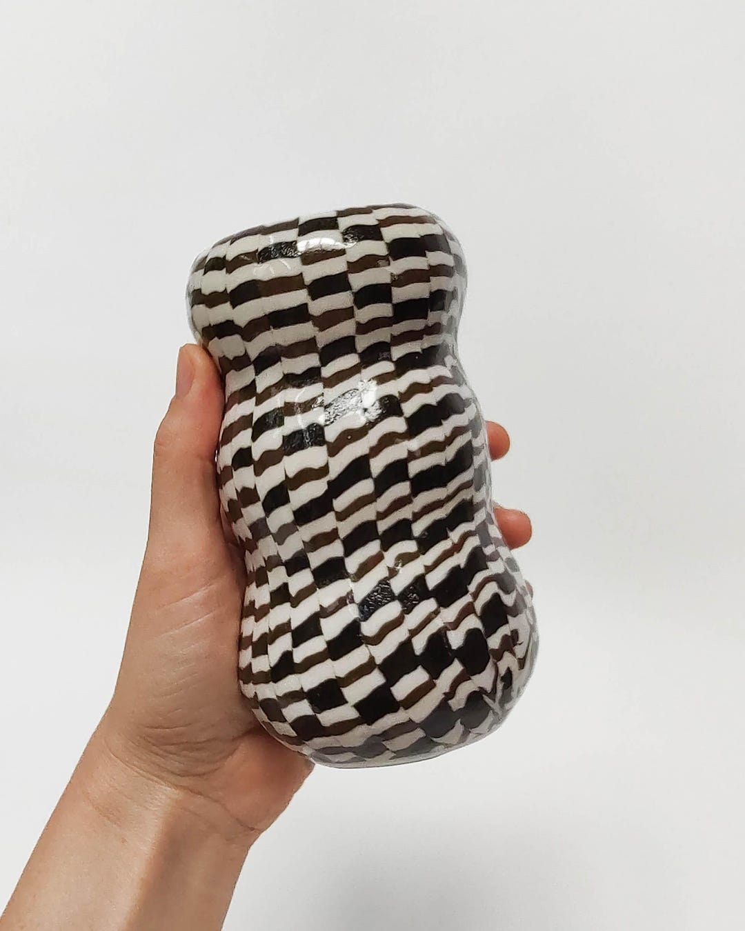 Glitchy Stripes Wavy Vase by Fizzy Ceramics - Etsy