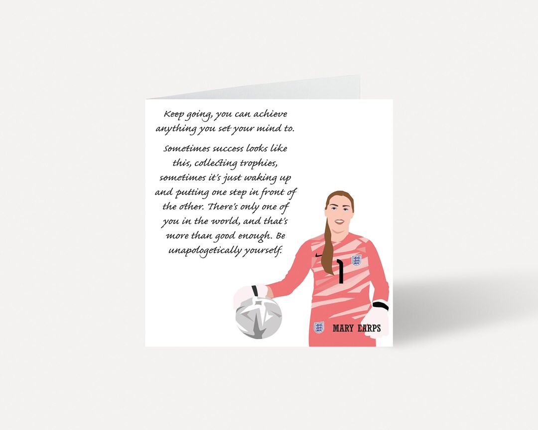 Mary Earps Card With Quote - Etsy UK