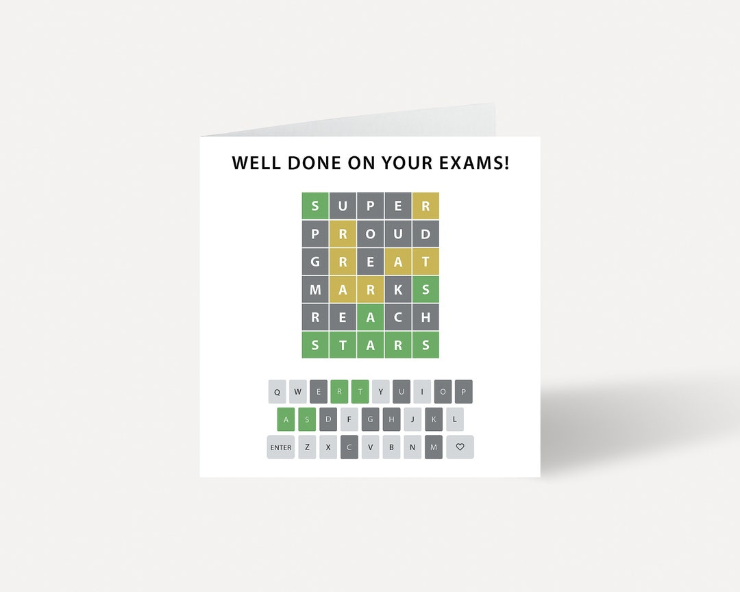 Wordle Exam Congratulations Card personalised - Etsy