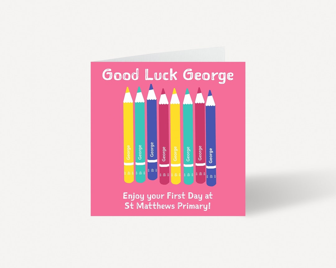 Personalised First Day of School Card, Back to School, New School ...