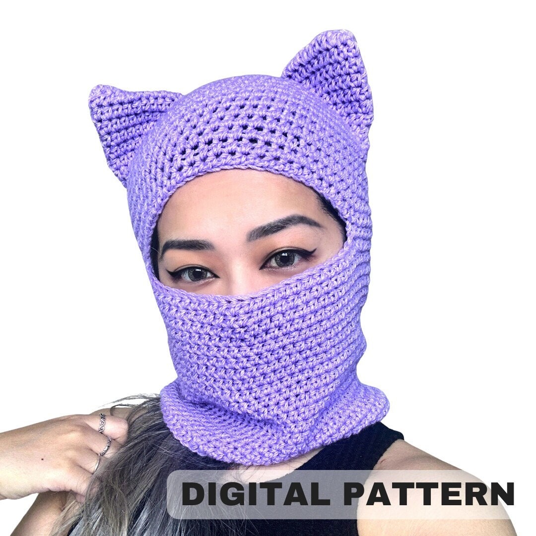 Cat Ear Balaclava Ski Mask Crochet Pattern - Etsy