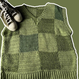 Checkered Vest Oversized CROCHET PATTERN (wednesday Inspired) - Etsy