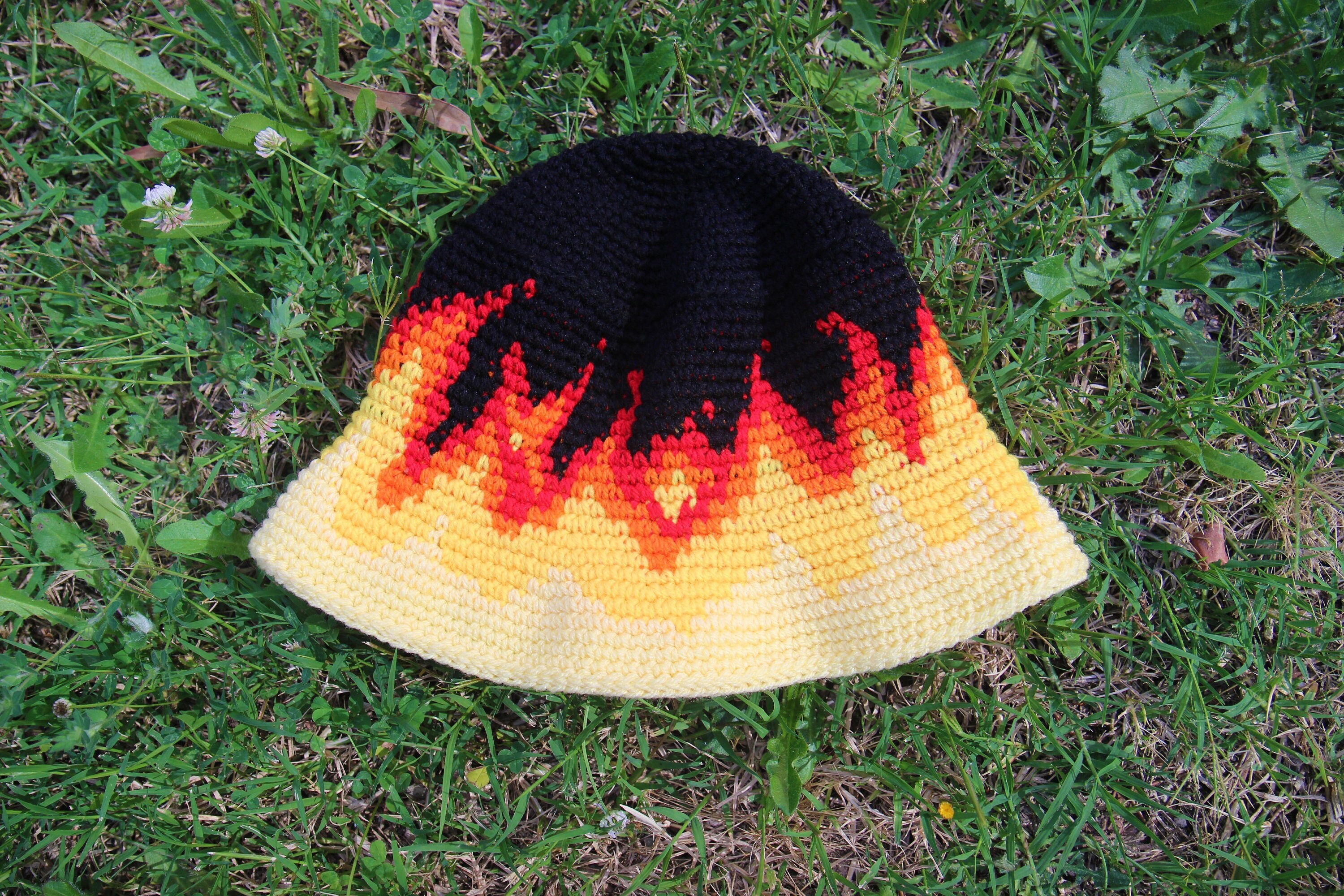 Flame Bucket Hat Crochet PATTERN size Adjustable | Etsy Australia