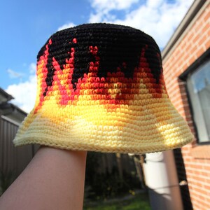 Flame Bucket Hat Crochet PATTERN size Adjustable - Etsy