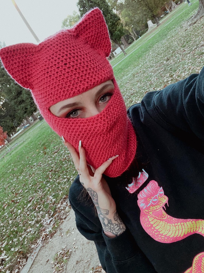 Cat Ear Balaclava Ski Mask Crochet Pattern - Etsy