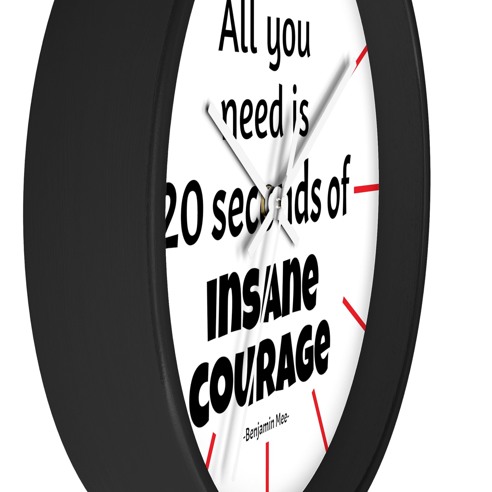 Clock, Motivational Wall Office Decor Clock, Insane Courage, Modern ...