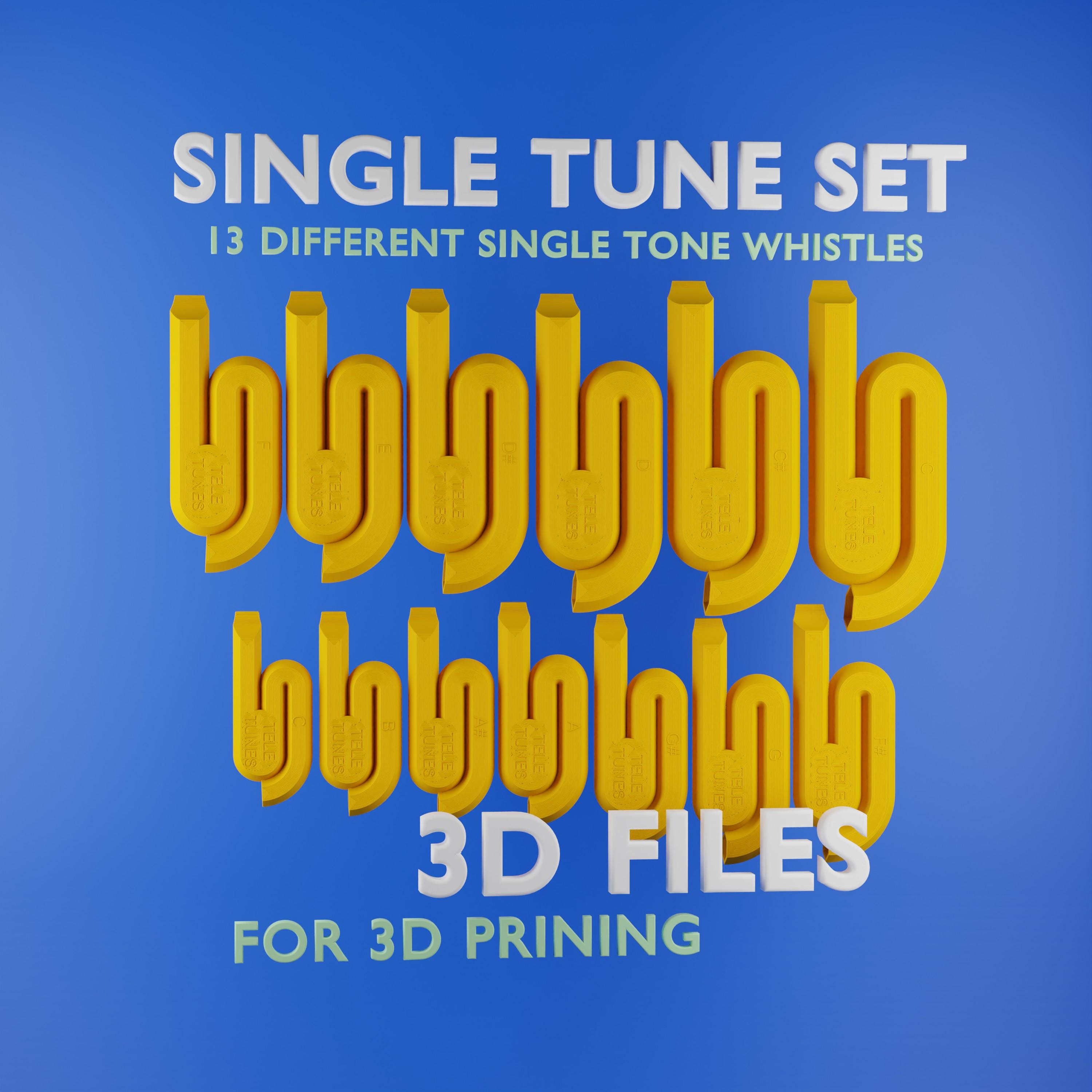 Single Tune - 3d-printable Single Tone Whistle Set – Chromatic Scale C5 ...