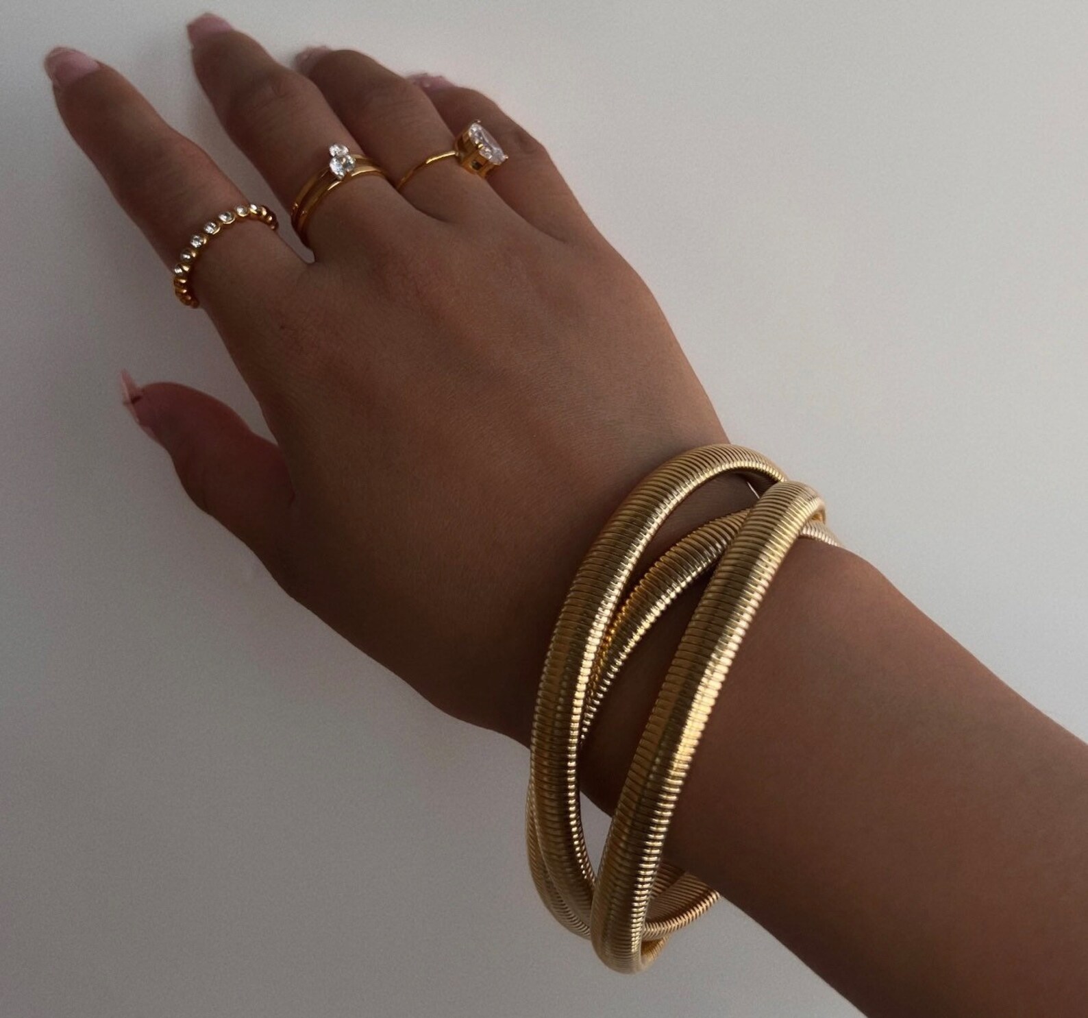 18k Gold Bangle, Gold Stacking Bangles, Gift for Her - Etsy