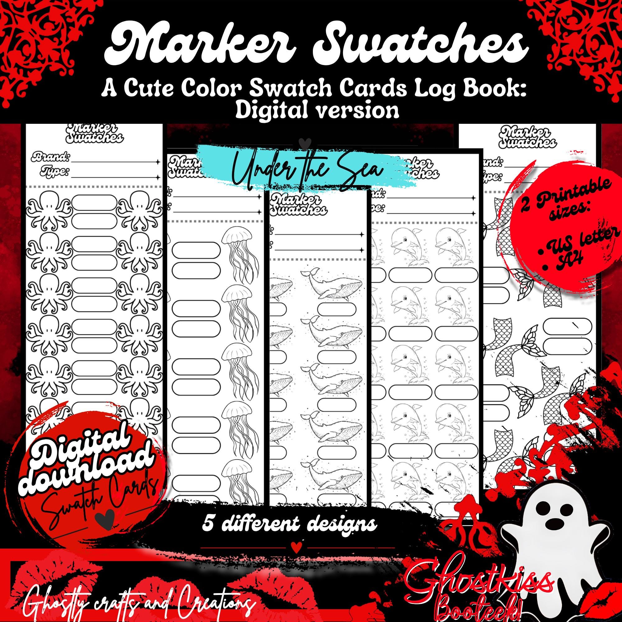 Printable Coloring Swatch Chart Cards Alcohol Marker Color Sheet Color ...