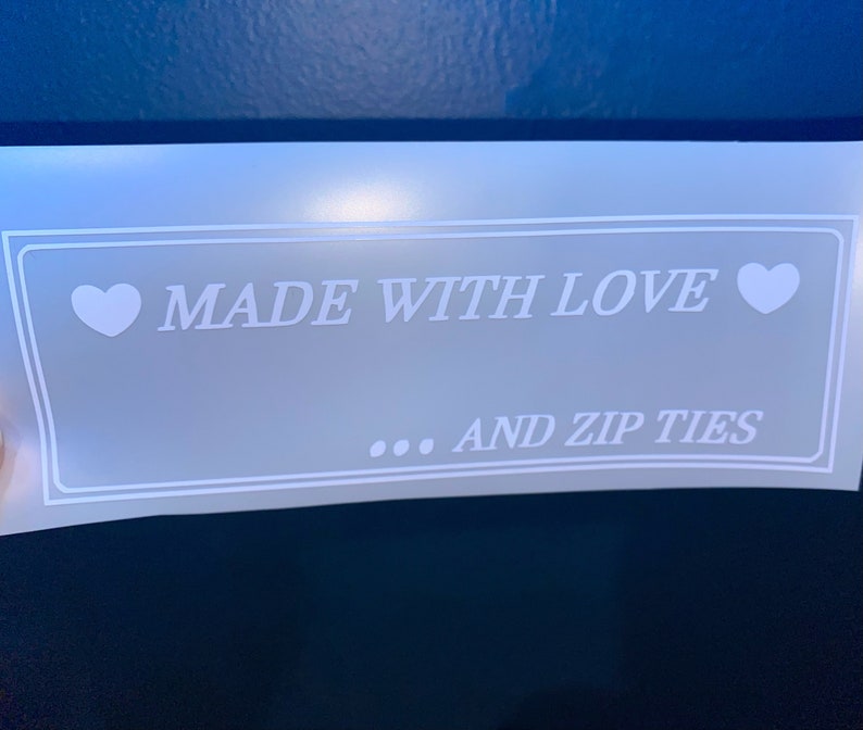 Made With Love and Zip Ties Decal 6x2 - Etsy