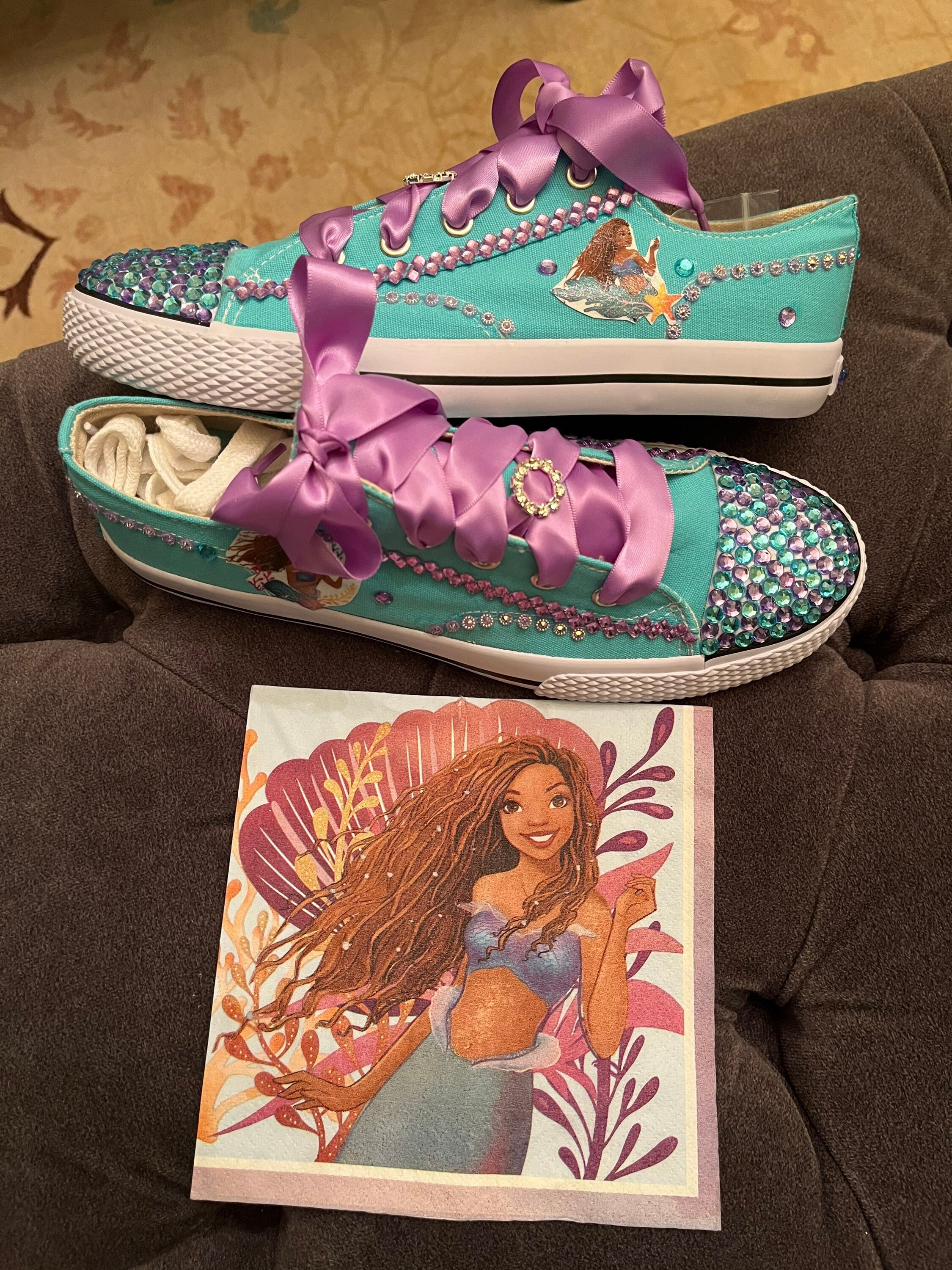 Little Mermaid Inspired Bling -youth Size 6/women’s Siza 8 - Etsy