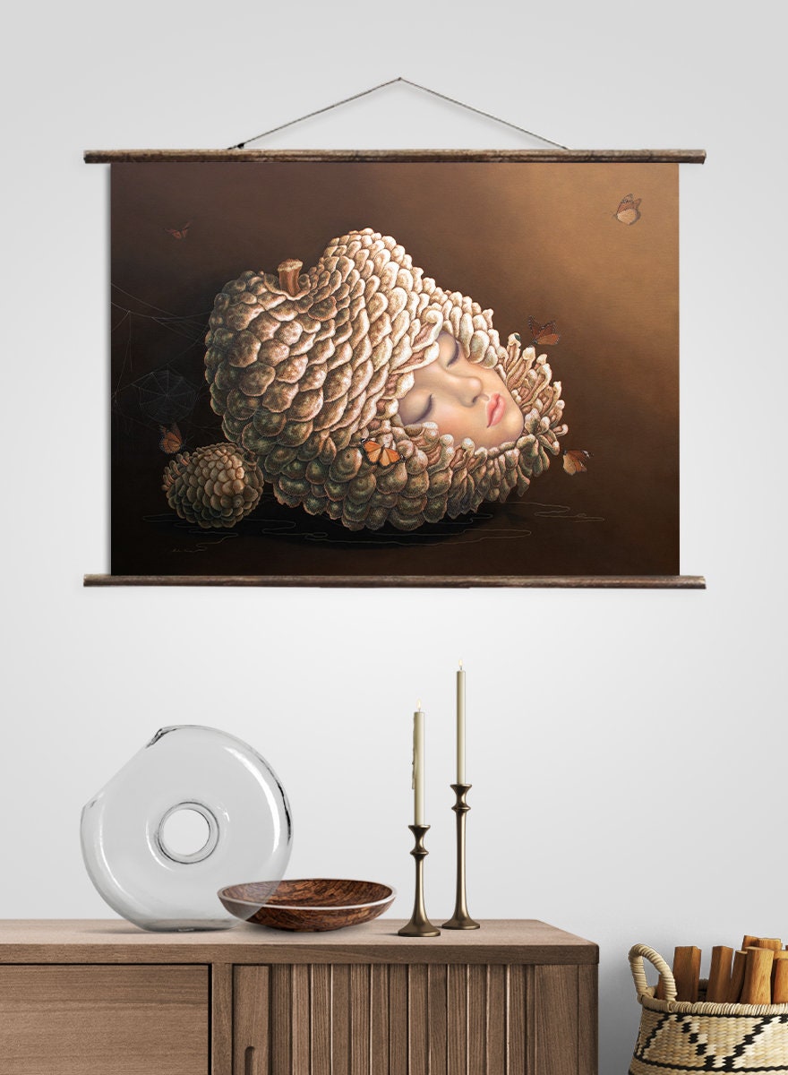 Malee Naree: Pine Cones 2019 Sepia Woman Floral Art, Flower Head Woman ...