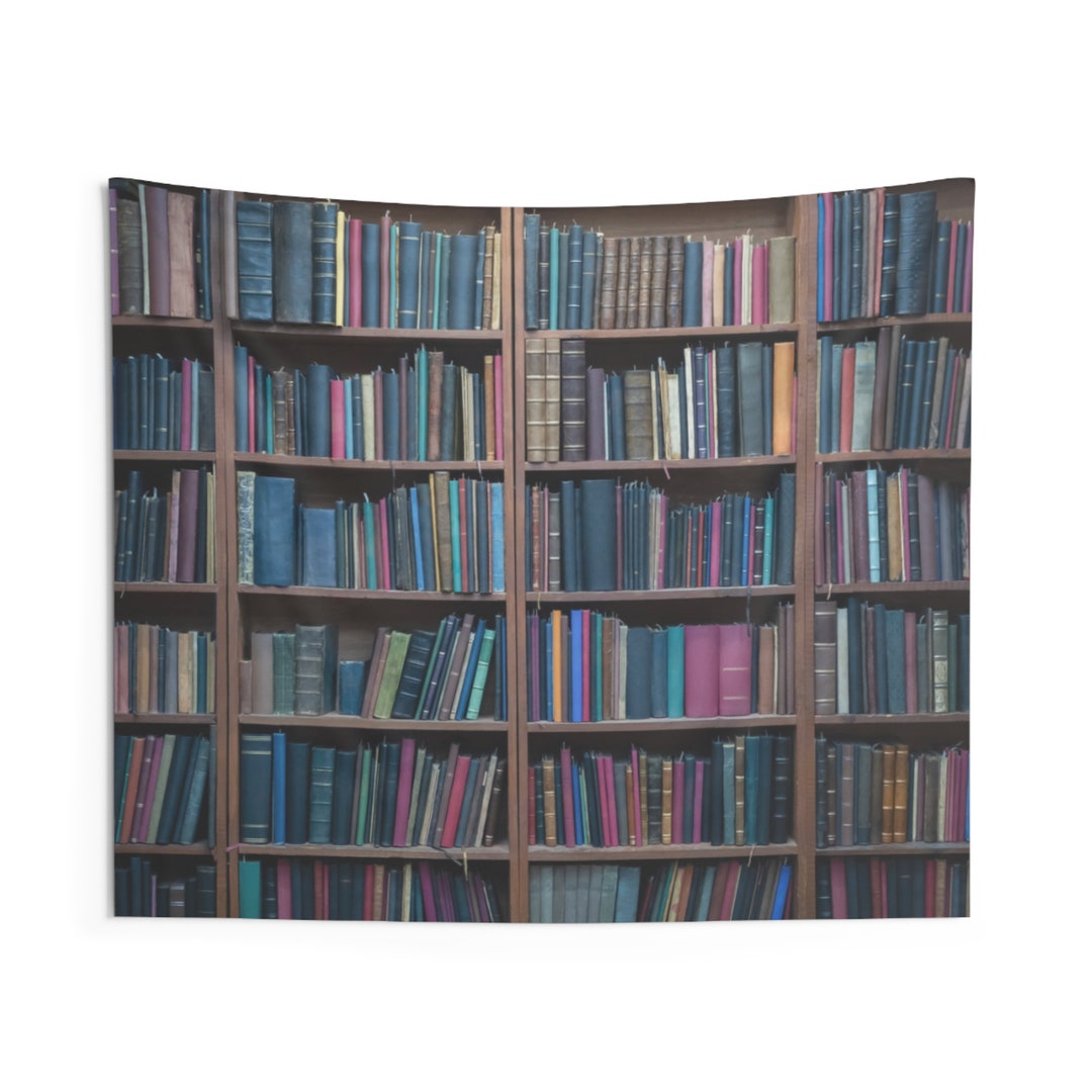 Library Book Wall Tapestry // Book Tapestry // Library Tapestry ...