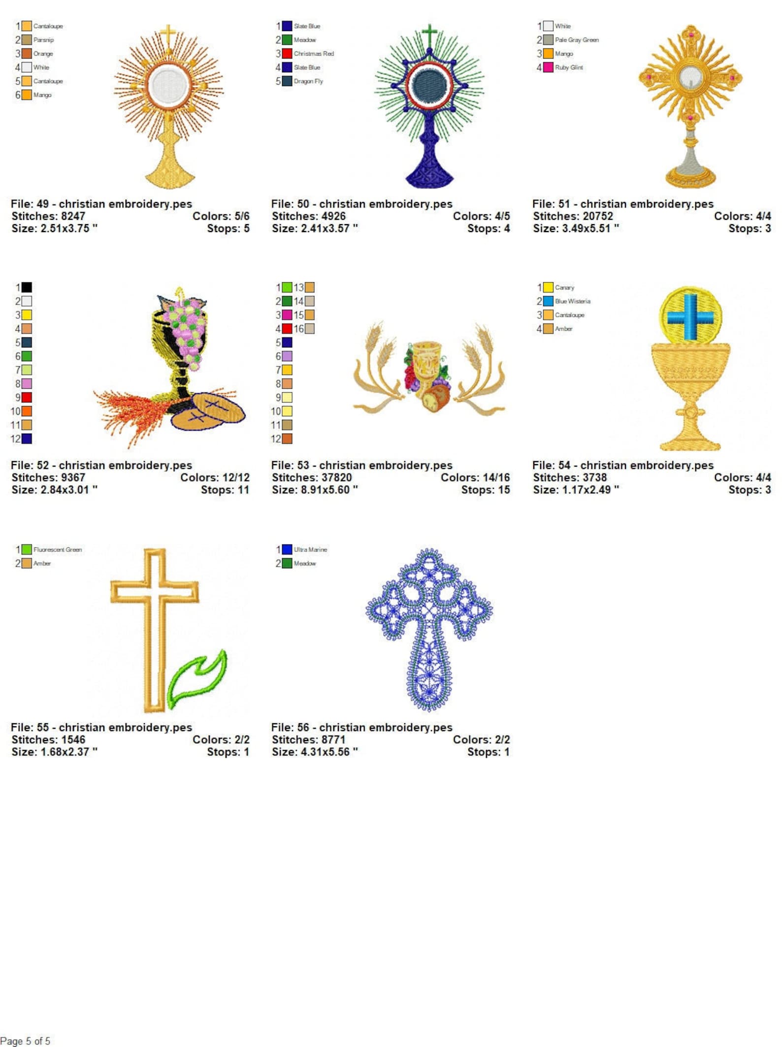 Embroidery Designs Bundle, 54 Religious Embroidery, Bible Embroidery ...