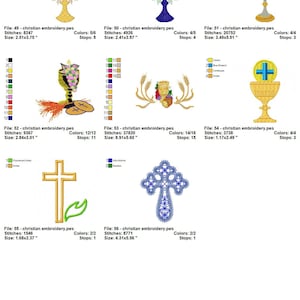 Embroidery Designs Bundle, 54 Religious Embroidery, Bible Embroidery ...