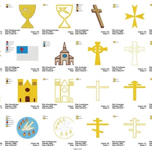 120 Designs, Cross Embroidery Designs, Religious Symbol Designs for ...